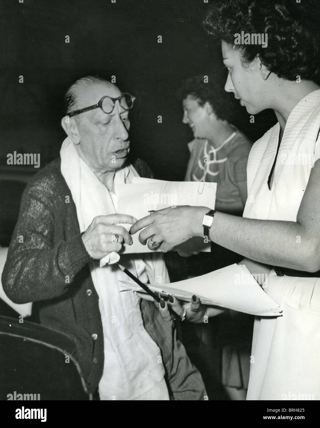 IGOR STRAVINSKY (1882-1971) rehearseshis opera The Rake's Progress at ...