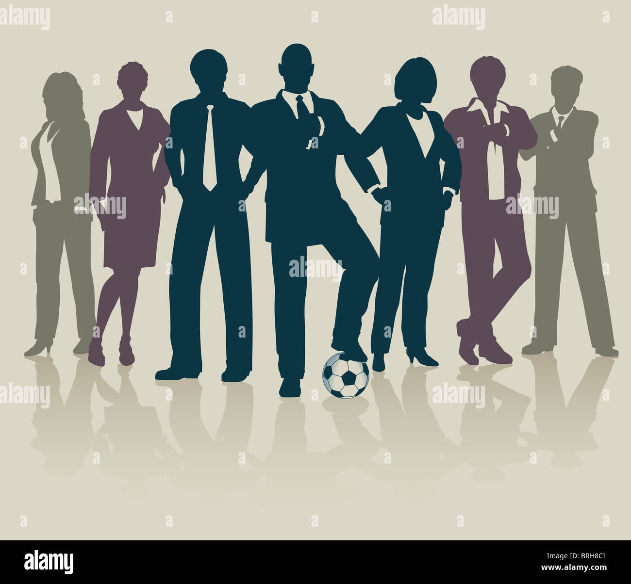 Illustration of a sports-related business team Stock Photo - Alamy