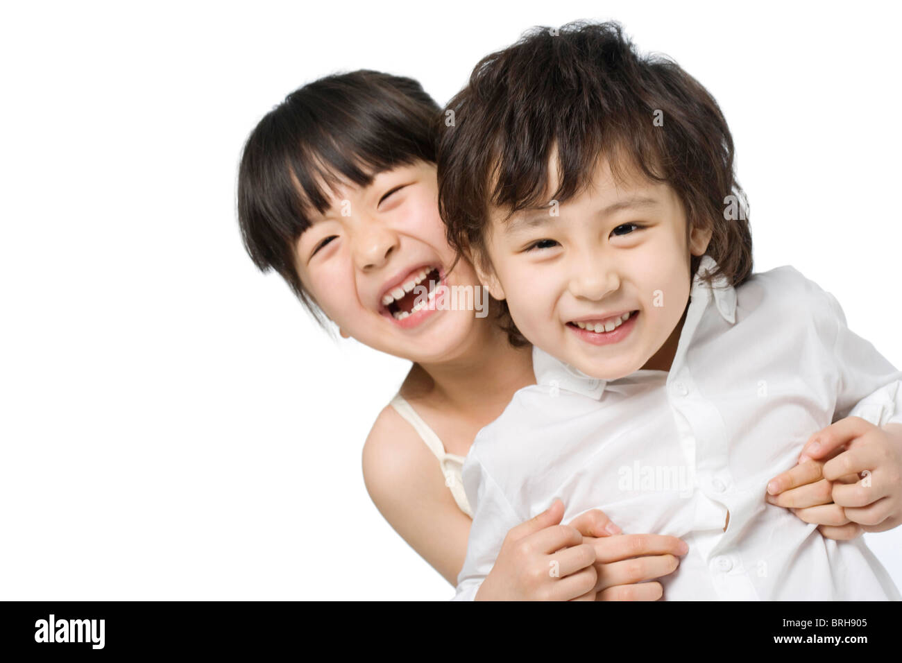 Portrait of two children Stock Photo - Alamy