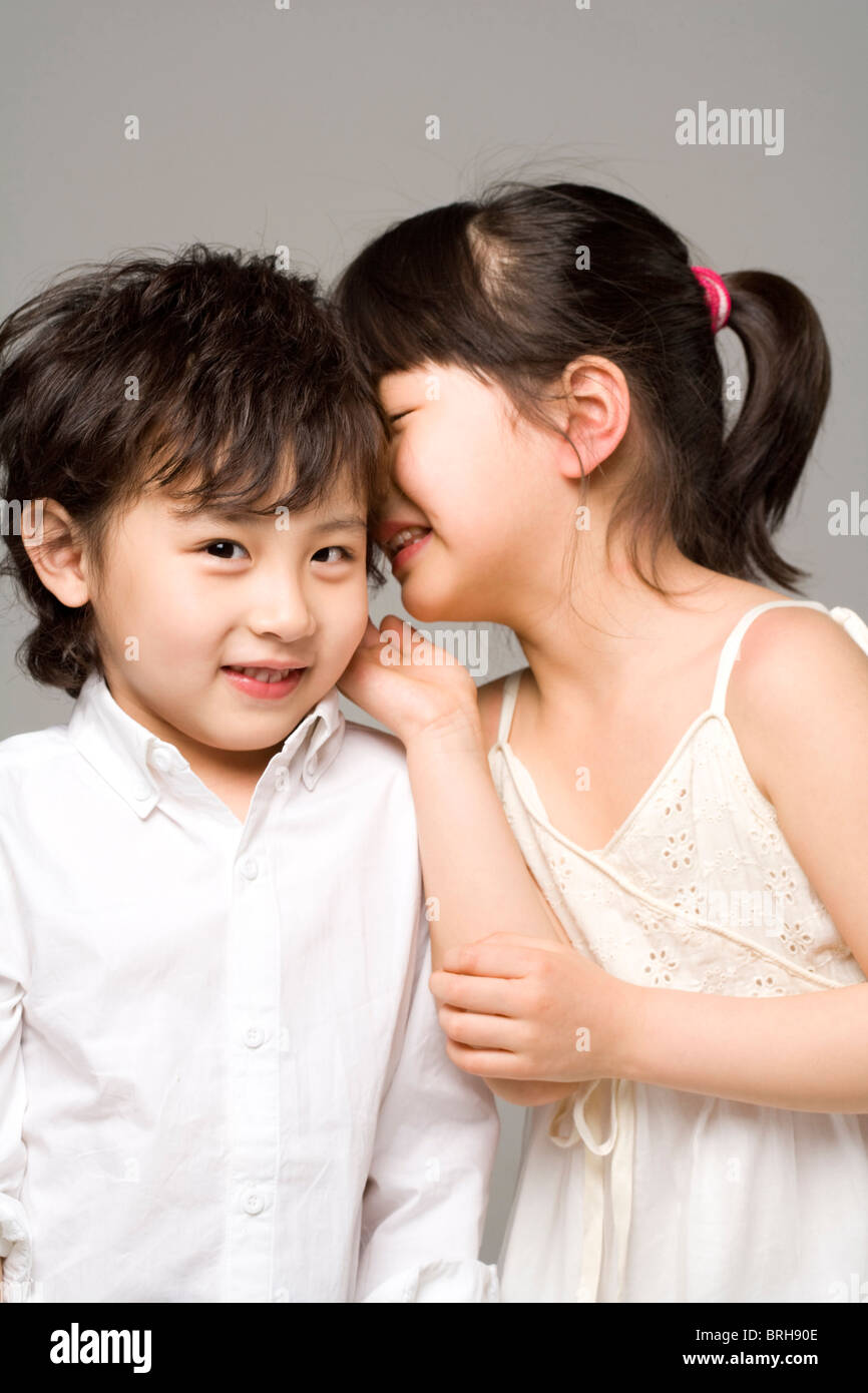 Portrait of two children Stock Photo - Alamy