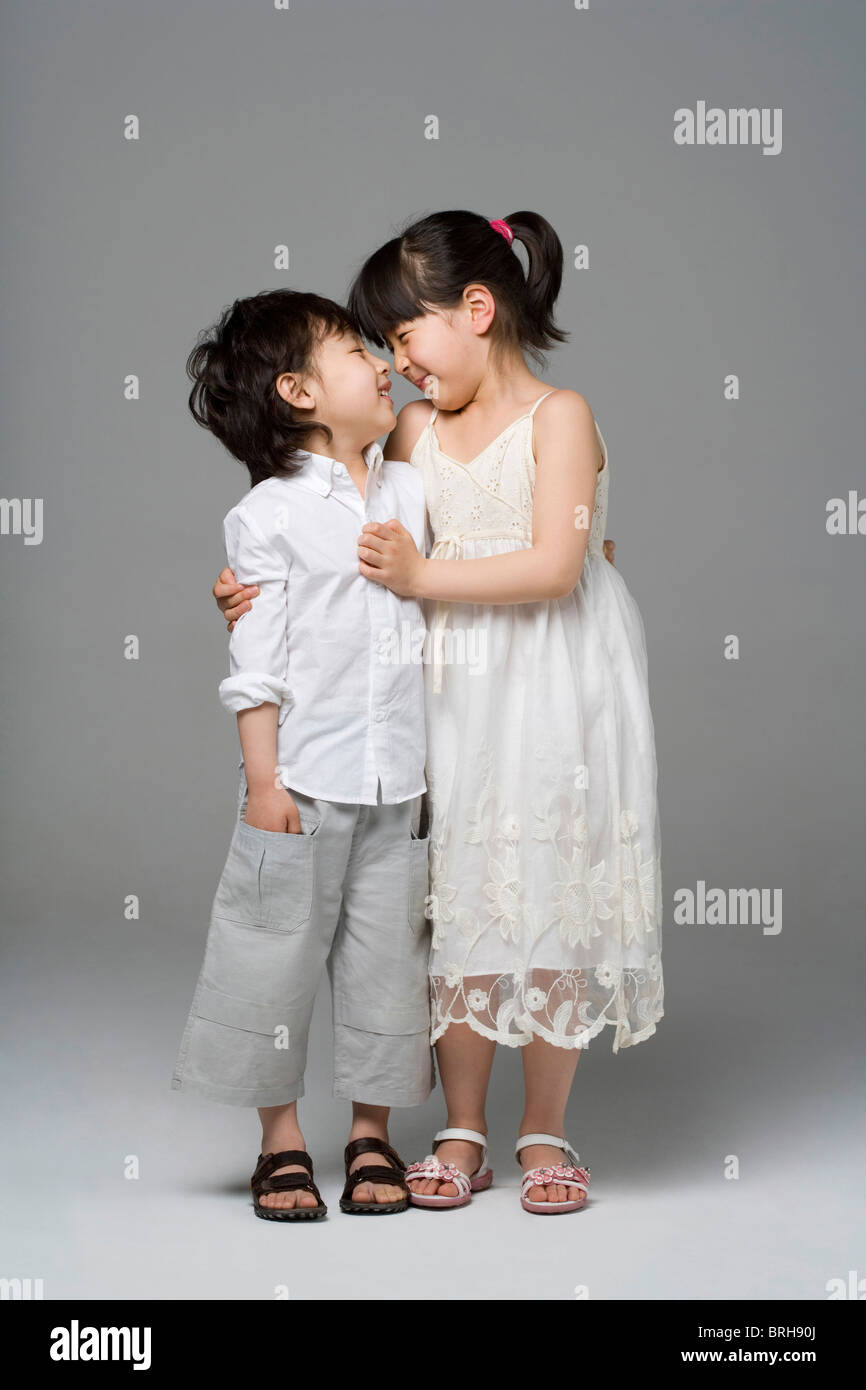 Portrait of two children Stock Photo - Alamy