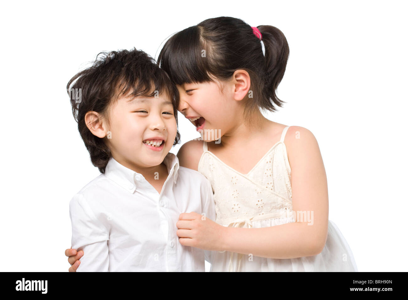 Portrait of two children Stock Photo - Alamy