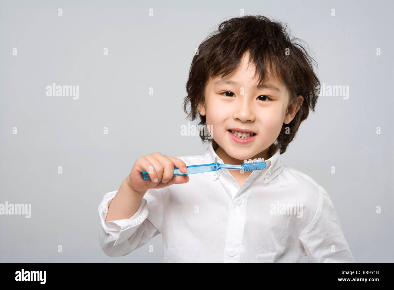 Little boy brushing teeth Stock Photo - Alamy