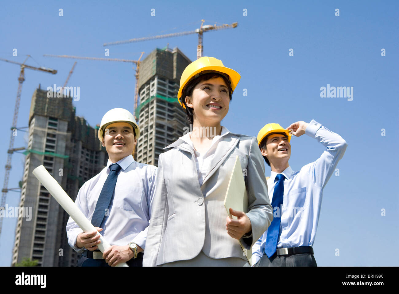 Engineers at a construction site Stock Photo - Alamy