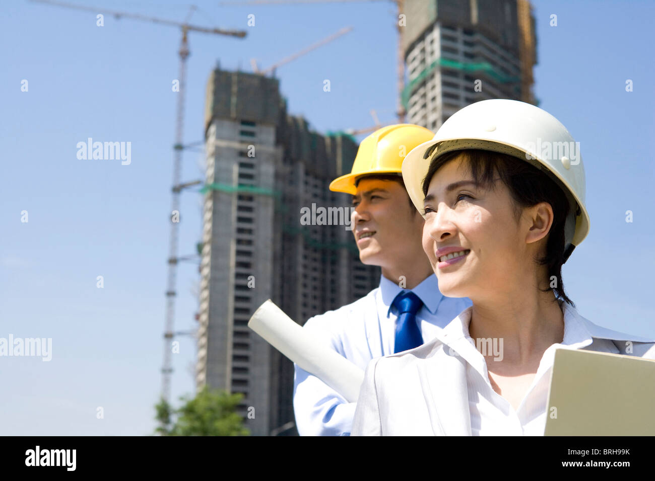 Engineers at a construction site Stock Photo - Alamy