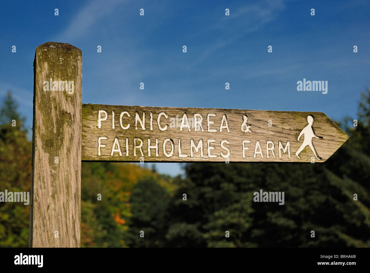 derwent valley walking sign Derbyshire england uk Stock Photo - Alamy
