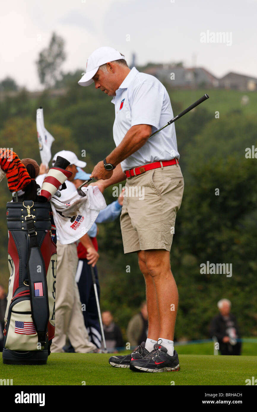 Tiger Woods' caddy, Steve Williams, on the first practice day of the ...