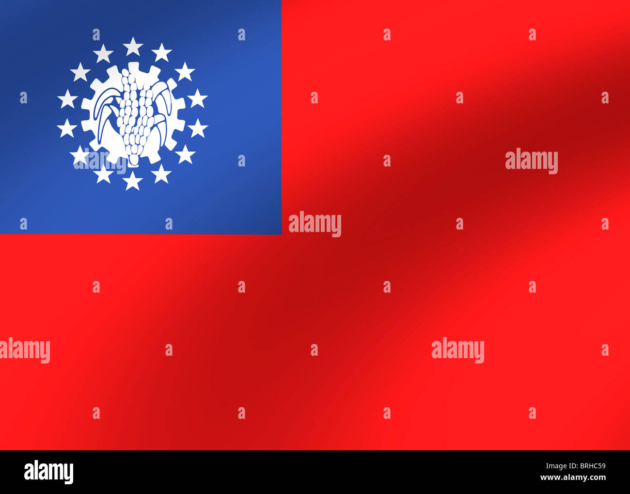 Burma ( Myanmar ) flag Stock Photo - Alamy