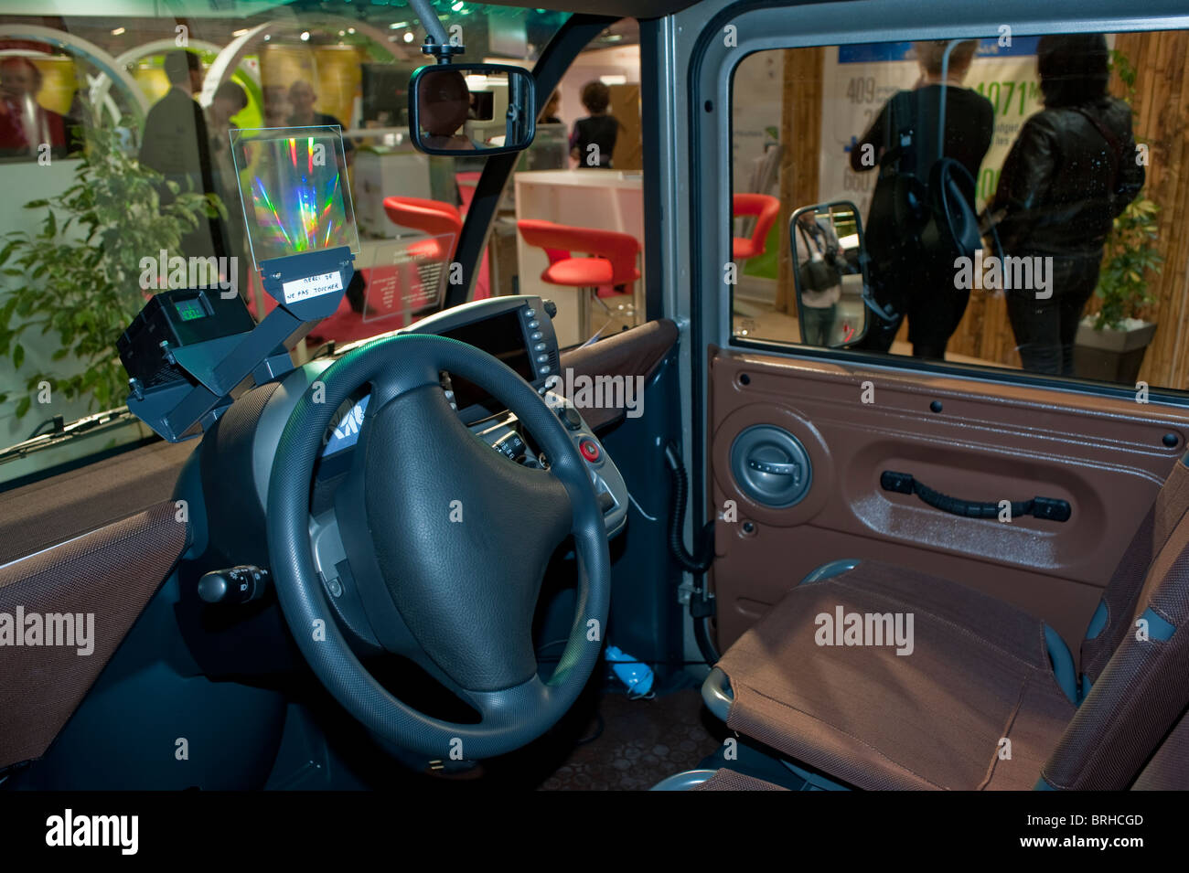 Paris, France, Detaol, Inside Steering Wheel, Paris Car Show Electric ...