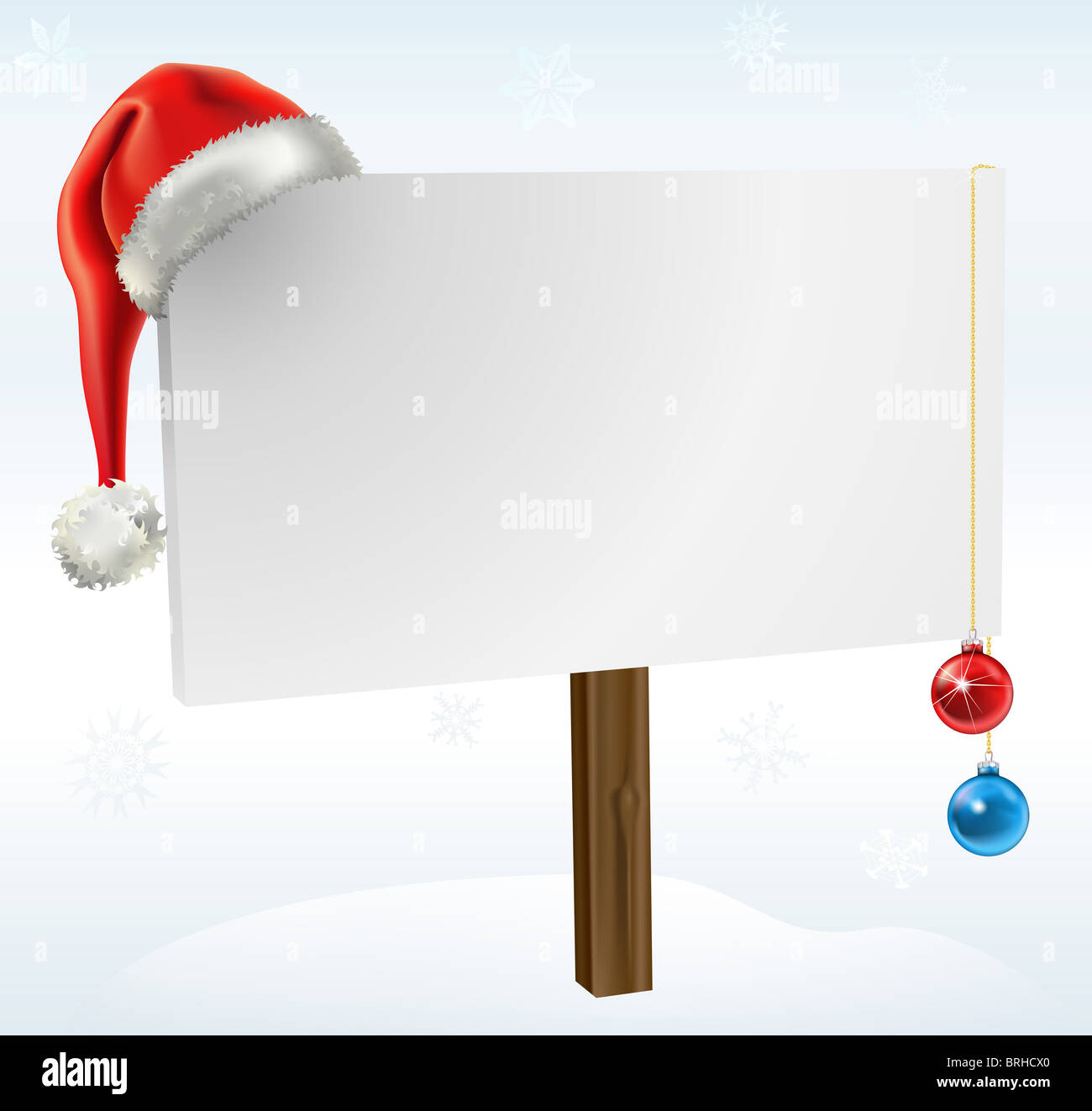 Illustration of blank winter sign, copy space for you to place your ...