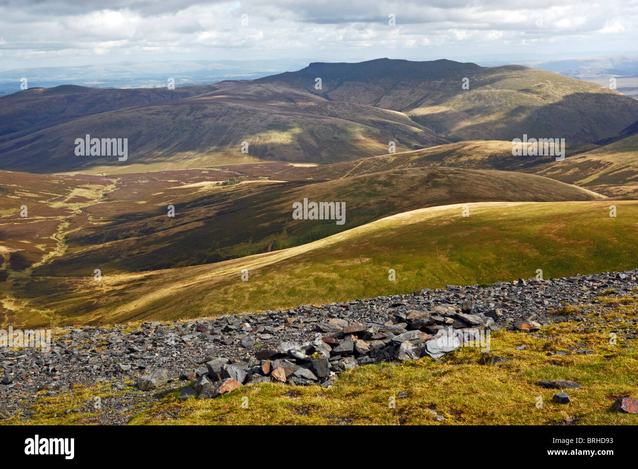 Blencathra from the summit of Skiddaw in the Lake District National ...