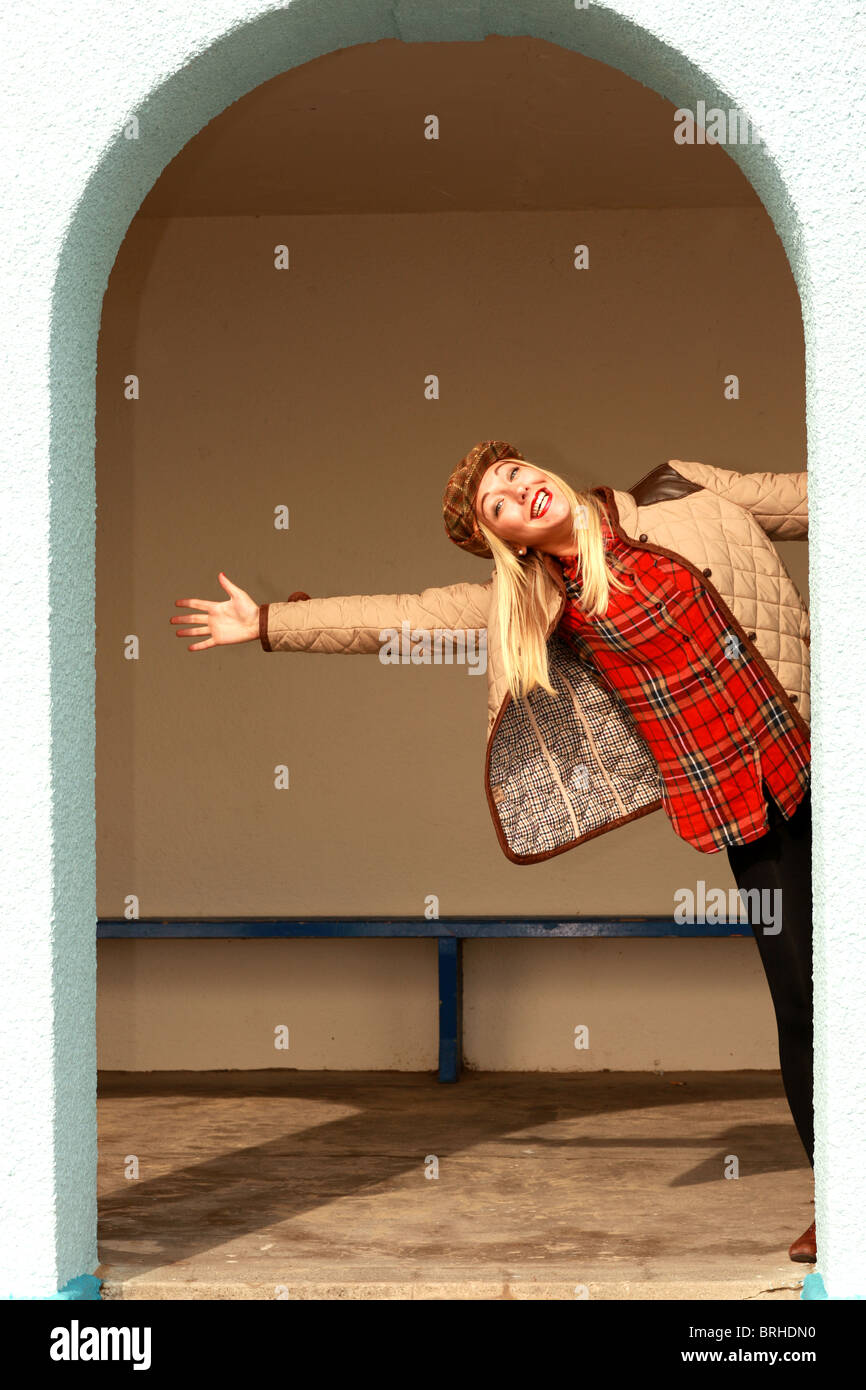 Young Woman Fooing Around. Model Released Stock Photo - Alamy