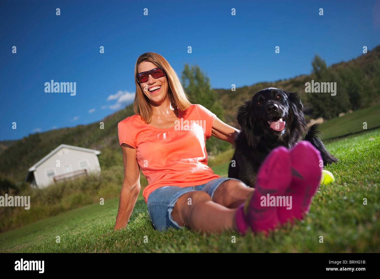 35 year old woman with dog hi-res stock photography and images - Alamy