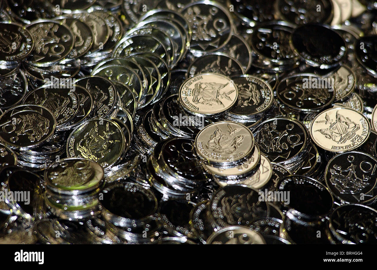 Namibian 10 cent coins at Birmingham Mint, 26-09-2002.Photo by John ...