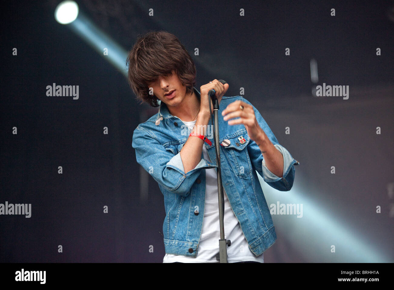 Faris Badwan leader band The Horrors performing on stage during off ...