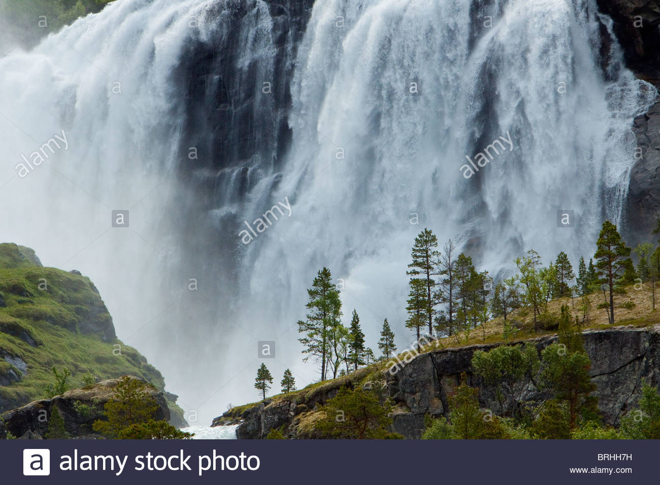 Scenic remote waterfall Stock Photo - Alamy