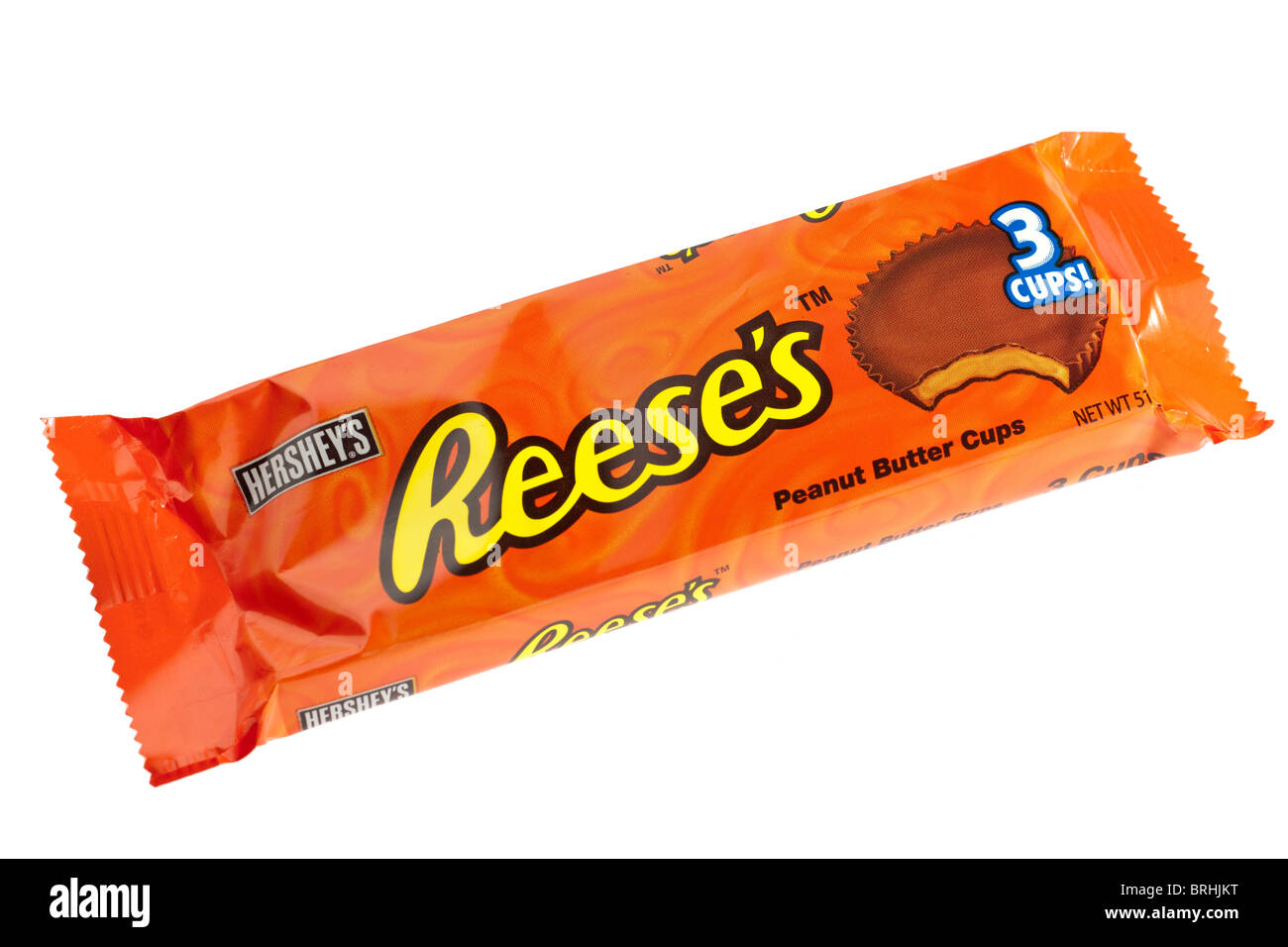 Orange packet of Hersheys Reeses chocolate covered peanut butter cups ...