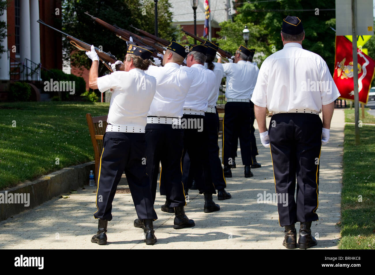 Rifle Corps, American veterans firing 21 gun salute at Memorial Day ...