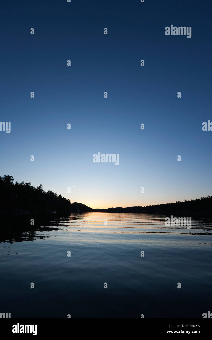 Sunset Over Ganges Harbour, Long Harbour, Salt Spring Island, Gulf ...