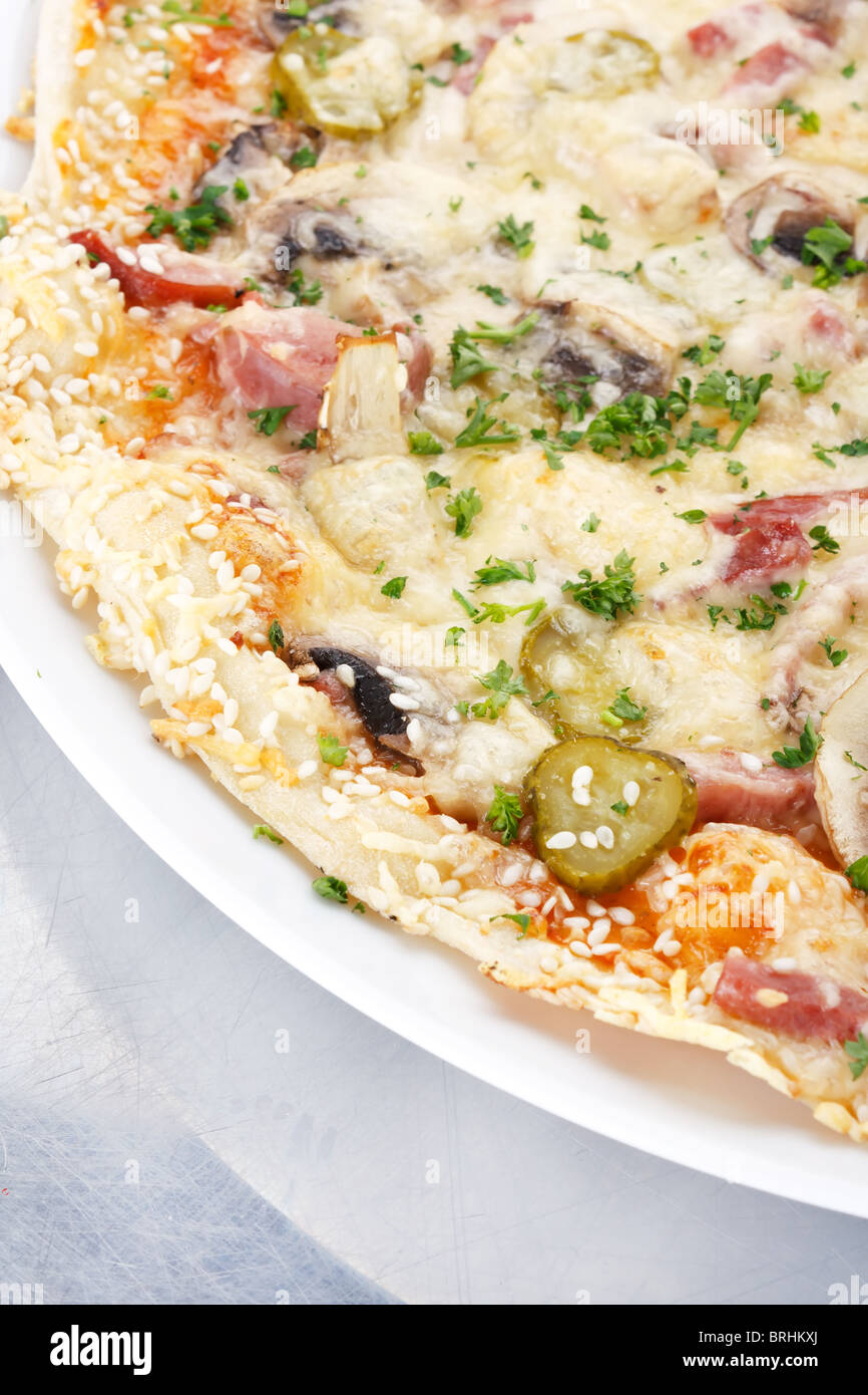 Classic pizza sliced meat hi-res stock photography and images - Alamy