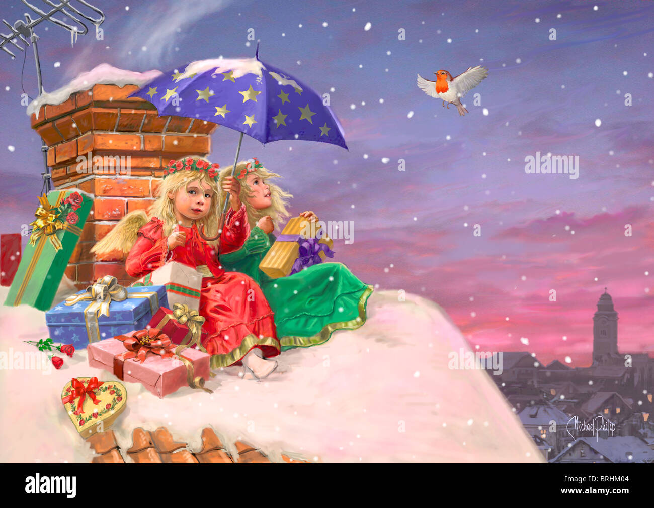 Angels christmas painting hi-res stock photography and images - Alamy