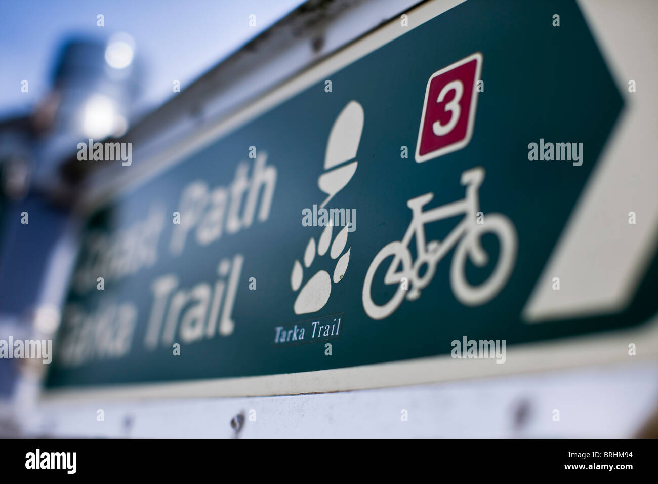 Sign on the Tarka Trail coast to coast cycle route, Fremington Quay ...