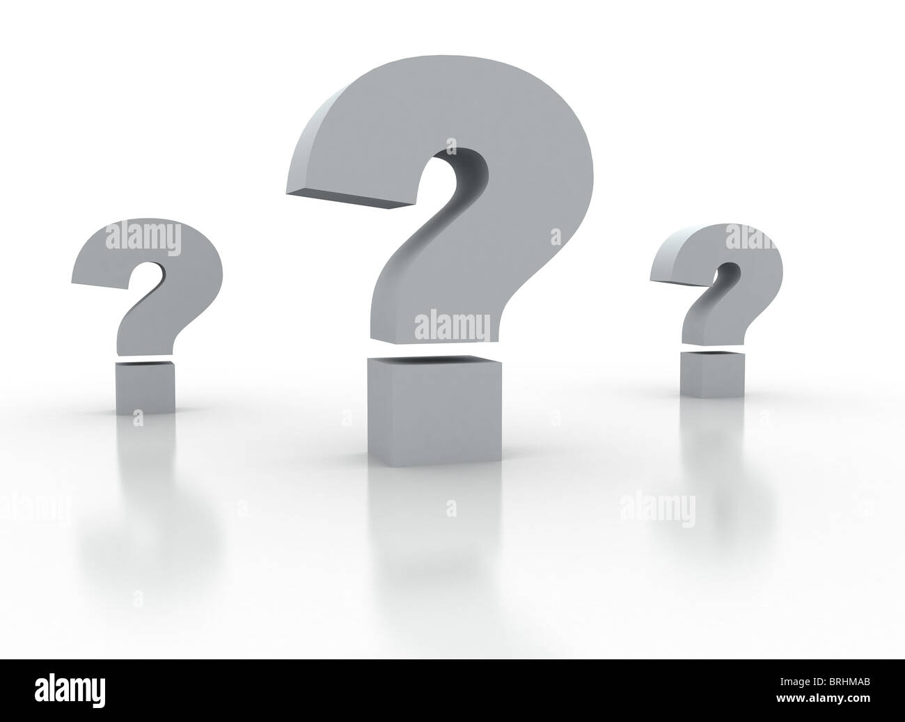 Three Question marks on white background Stock Photo - Alamy