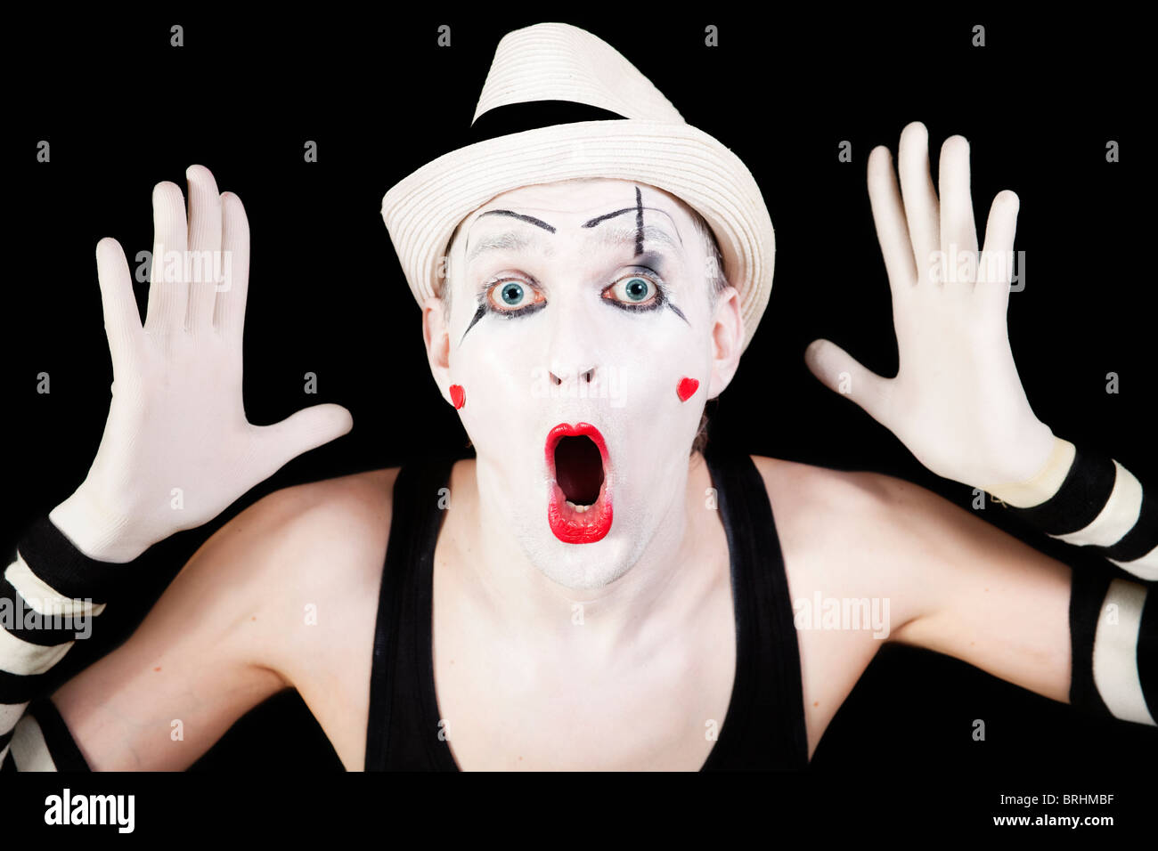 Funny mime in white gloves hi-res stock photography and images - Alamy