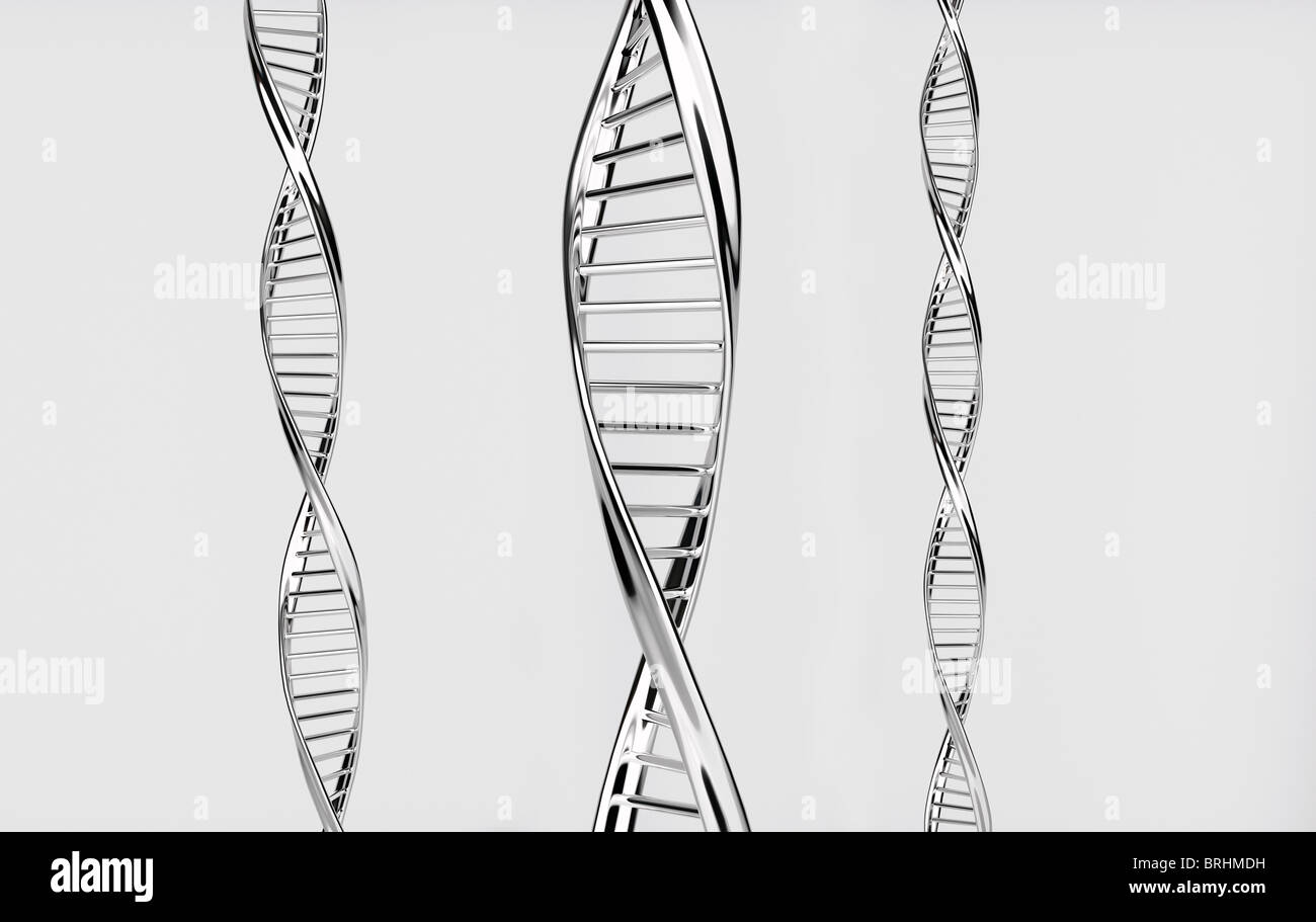 Silver dna spirals Stock Photo - Alamy
