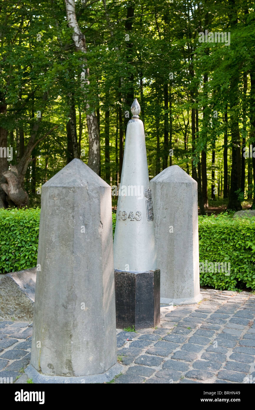 Three country points marks monuments in the place Vaals Stock Photo - Alamy
