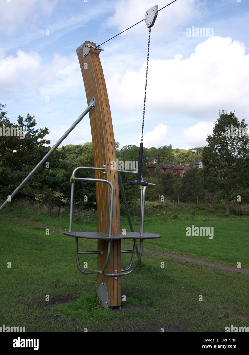 Childrens cable chair slide, England, UK Stock Photo - Alamy