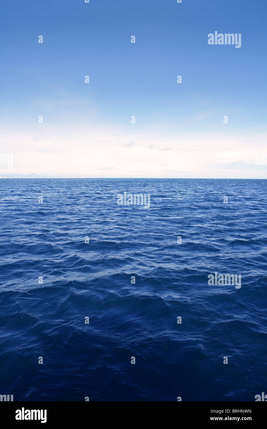 Blue simple clean seascape sea view in vertical Stock Photo - Alamy