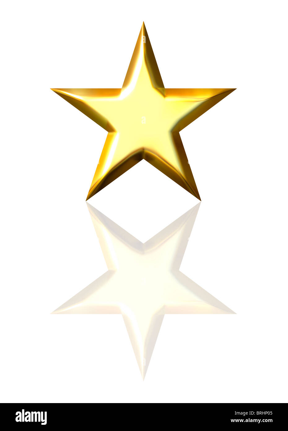 3d golden star with reflection Stock Photo - Alamy