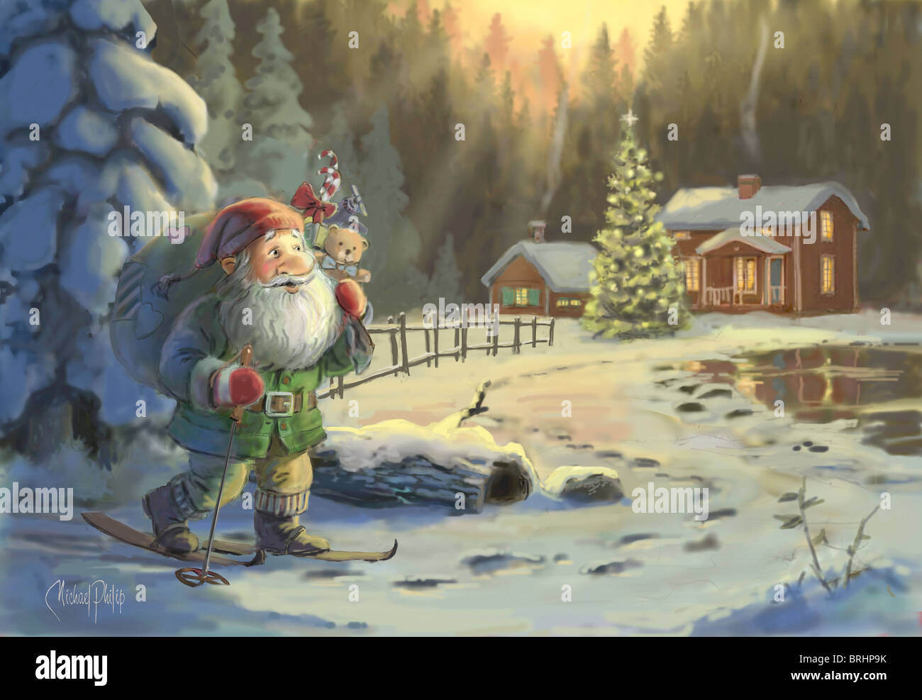 Gnome in the forest Stock Photo - Alamy