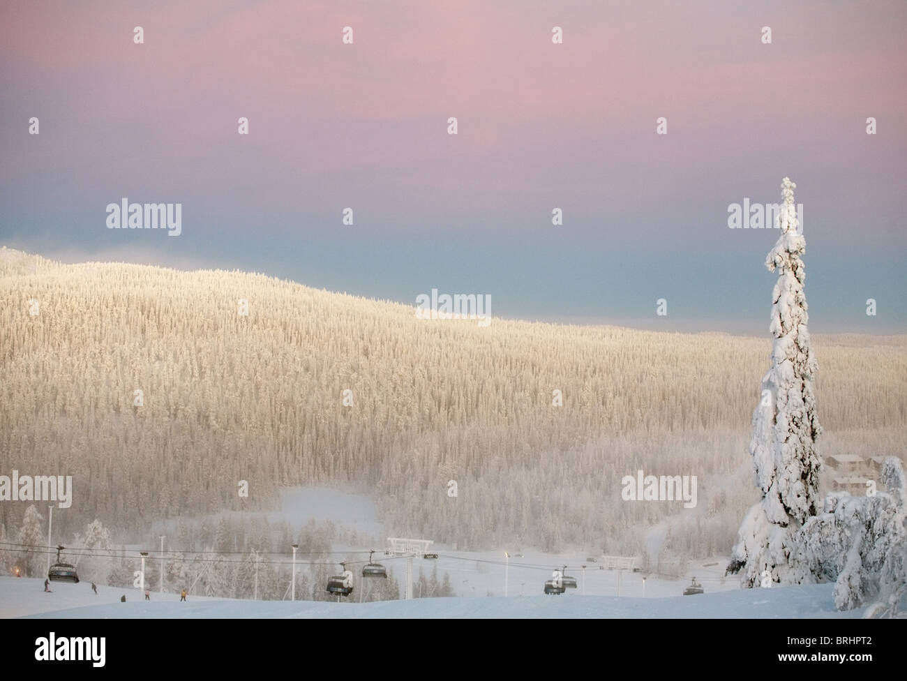 winter landscape, ski resort, Ruka, Finland Stock Photo - Alamy