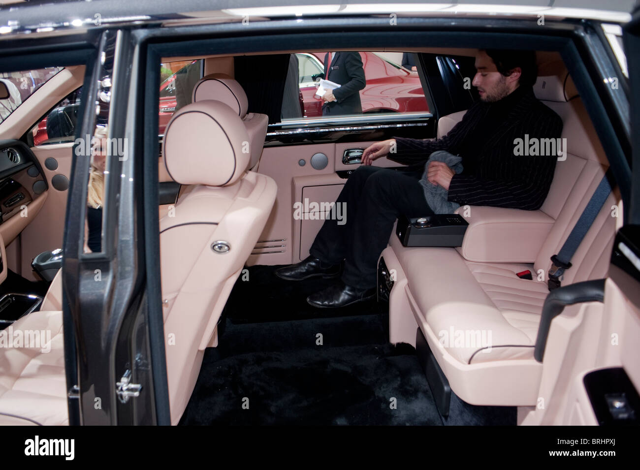 Paris, France, Man sitting inside, Paris Car Show, Rolls Royce, 350,000 ...