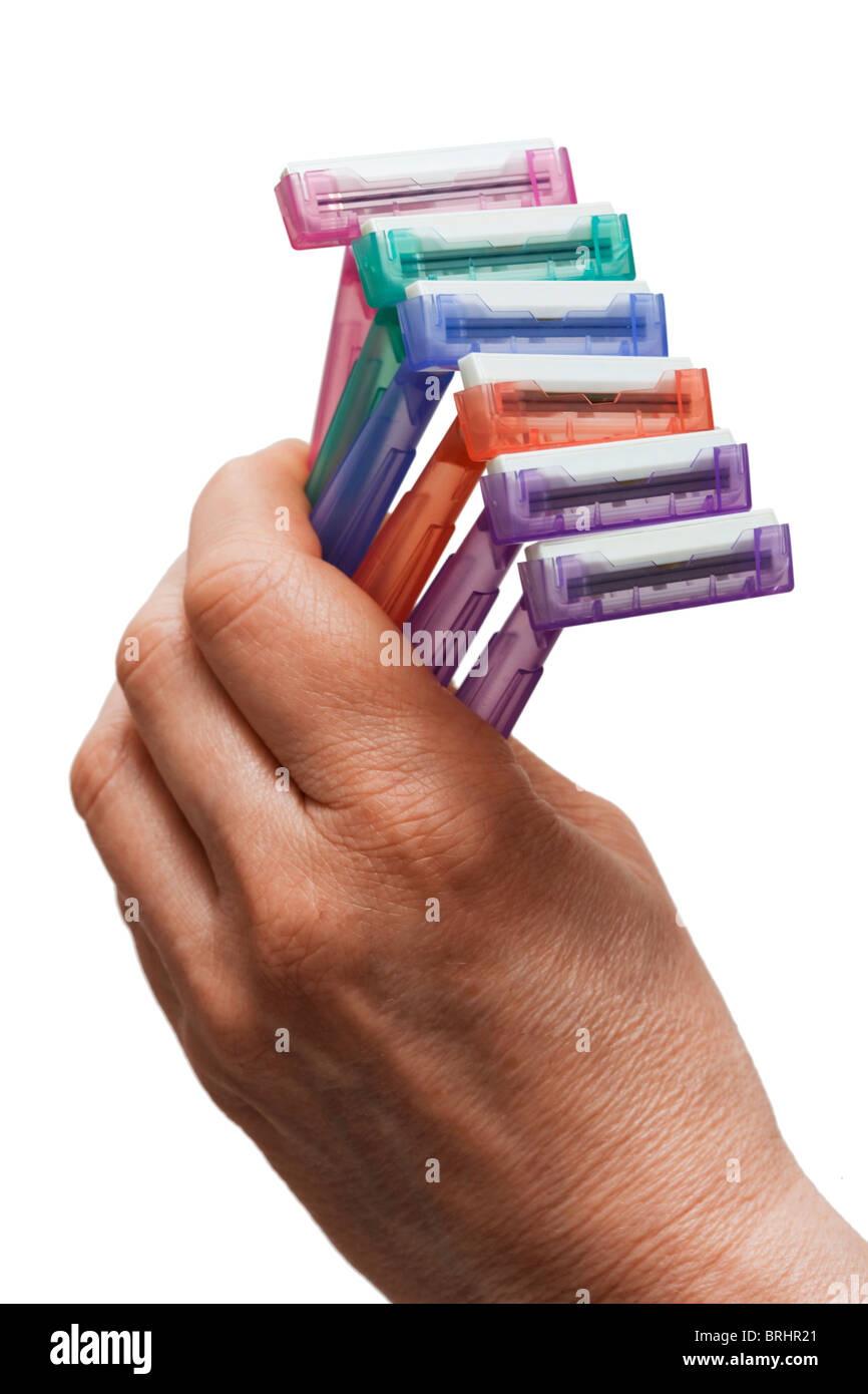 hand holding disposable razors Stock Photo - Alamy