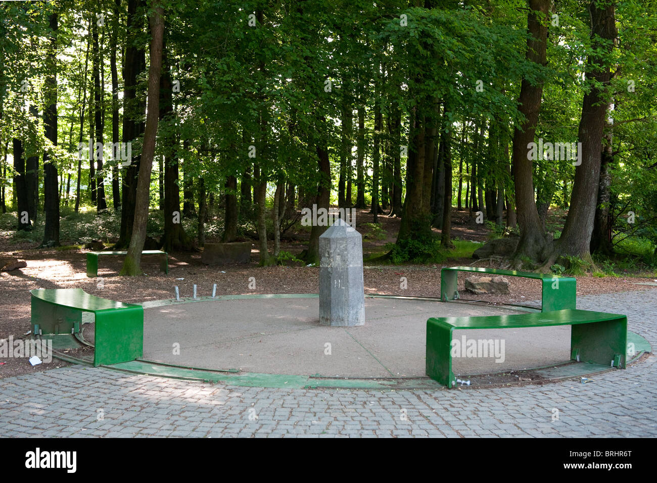 Three country points marks monuments in the place Vaals Stock Photo - Alamy