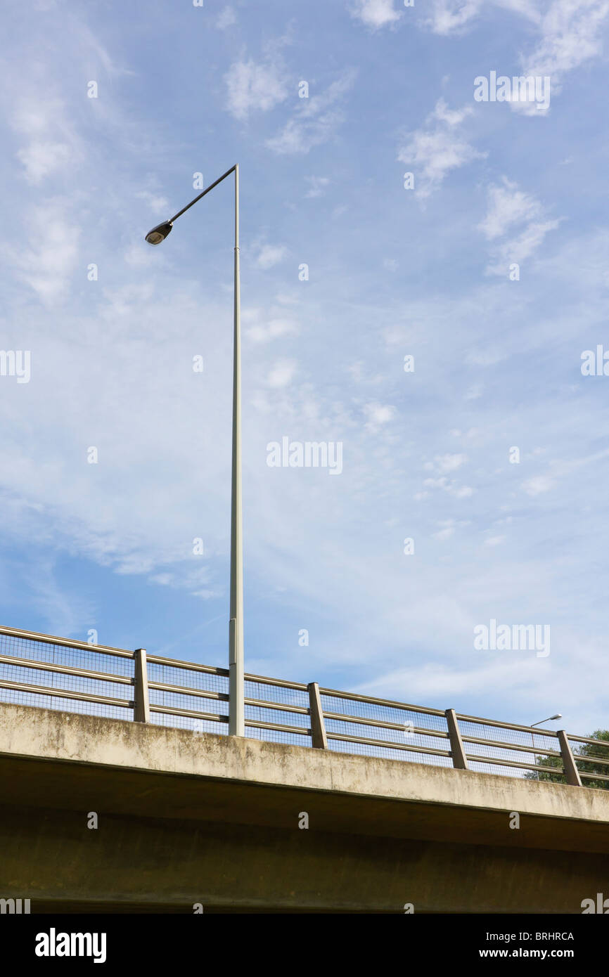 Lampost on concrete road bridge Stock Photo - Alamy