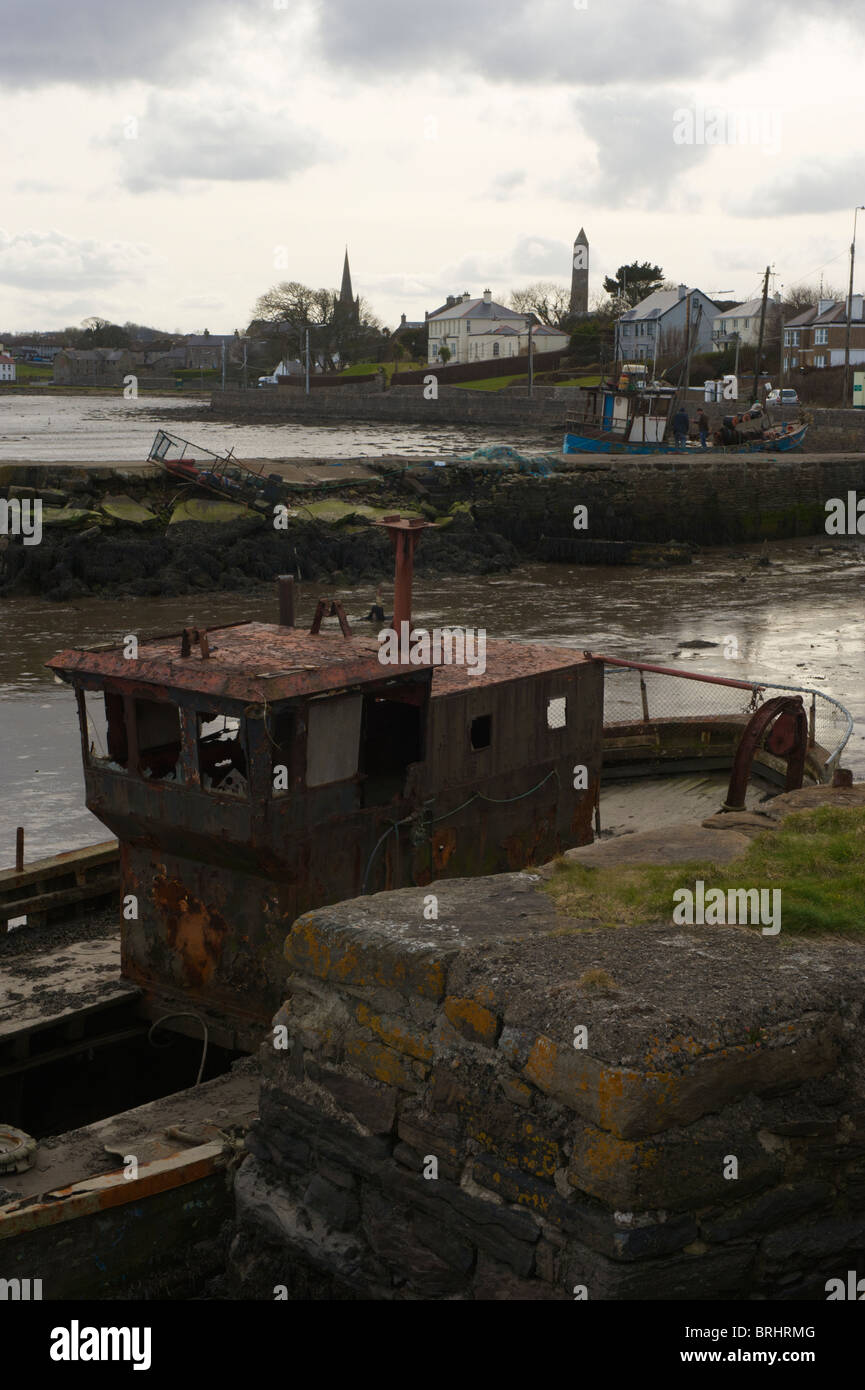 An old boat beside the pier at Killala, Co. Mayo, Ireland Stock Photo ...