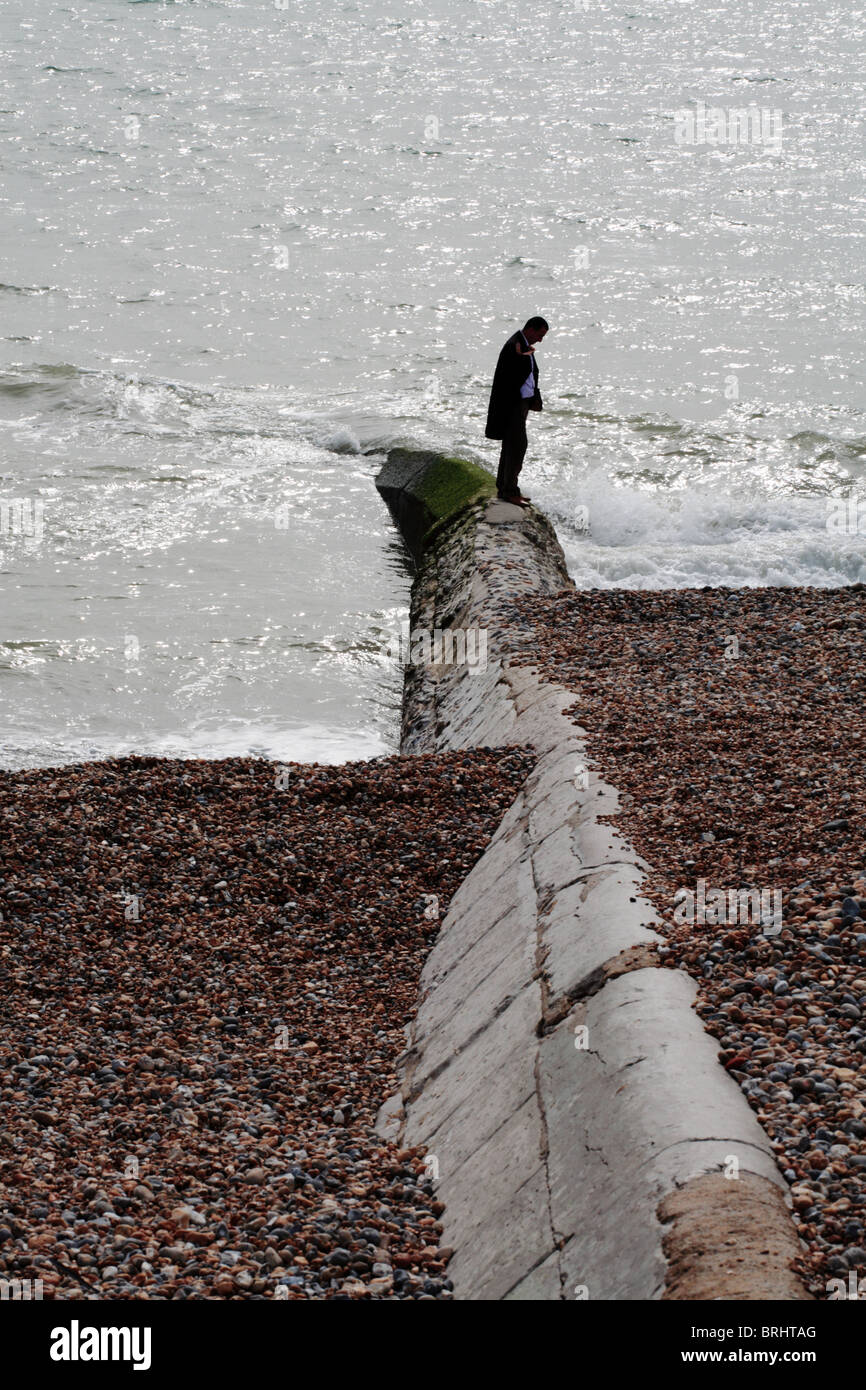 man contemplating the sea Stock Photo - Alamy