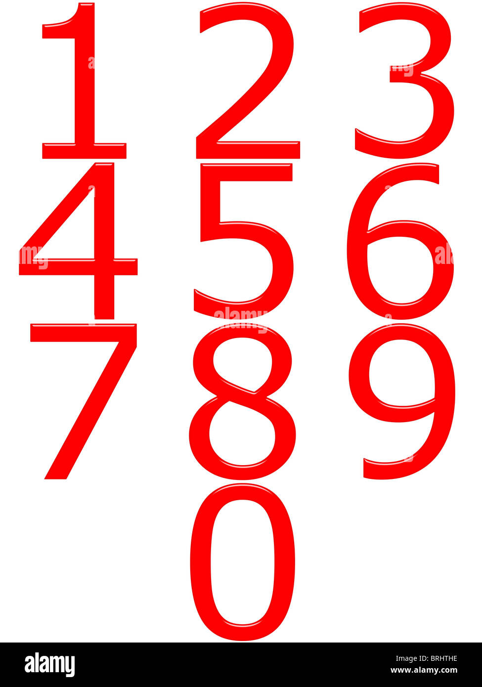 3d red numbers Stock Photo - Alamy