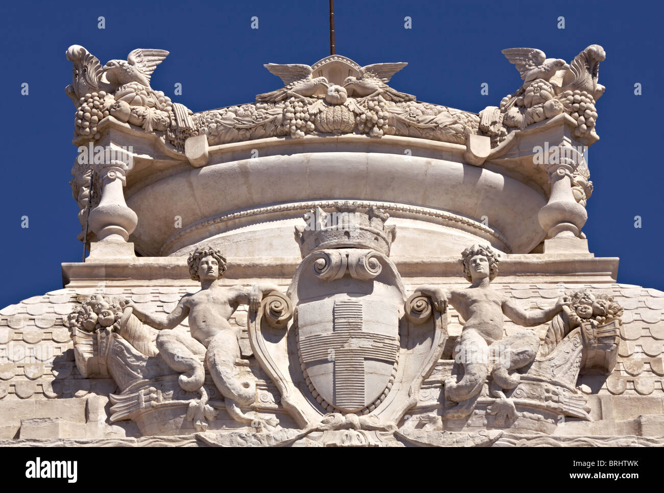 Emblem of Marseille from Longchamp palace, France Stock Photo - Alamy