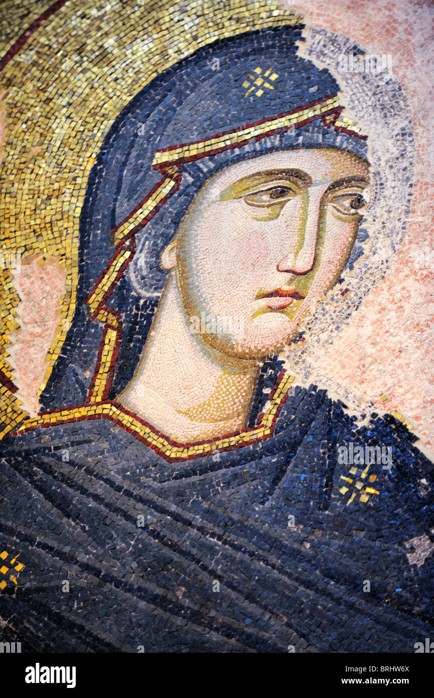 Detail of Mary from the Deesis mosaic Stock Photo - Alamy