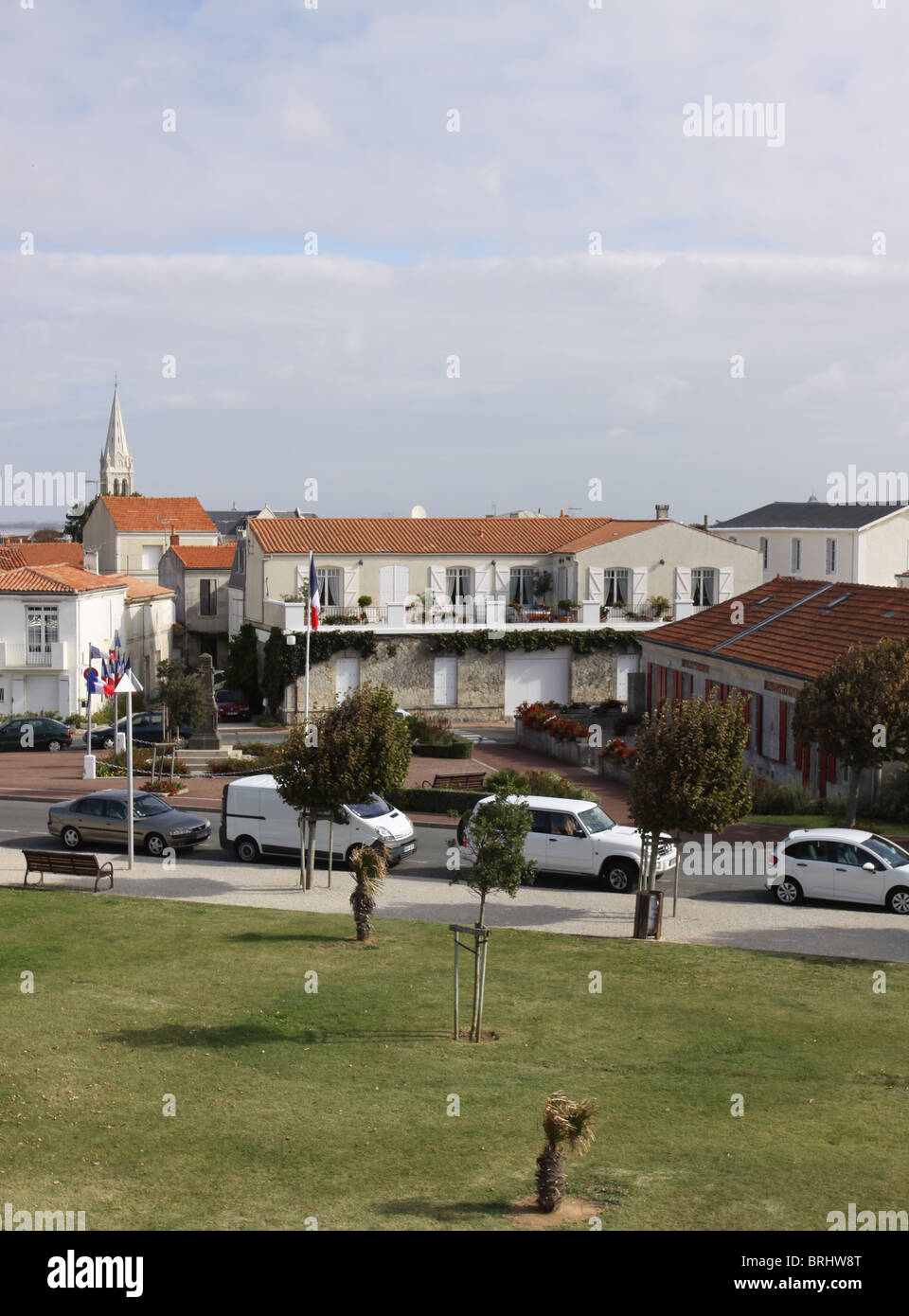 elevated view of Fouras street scene France September 2010 Stock Photo ...