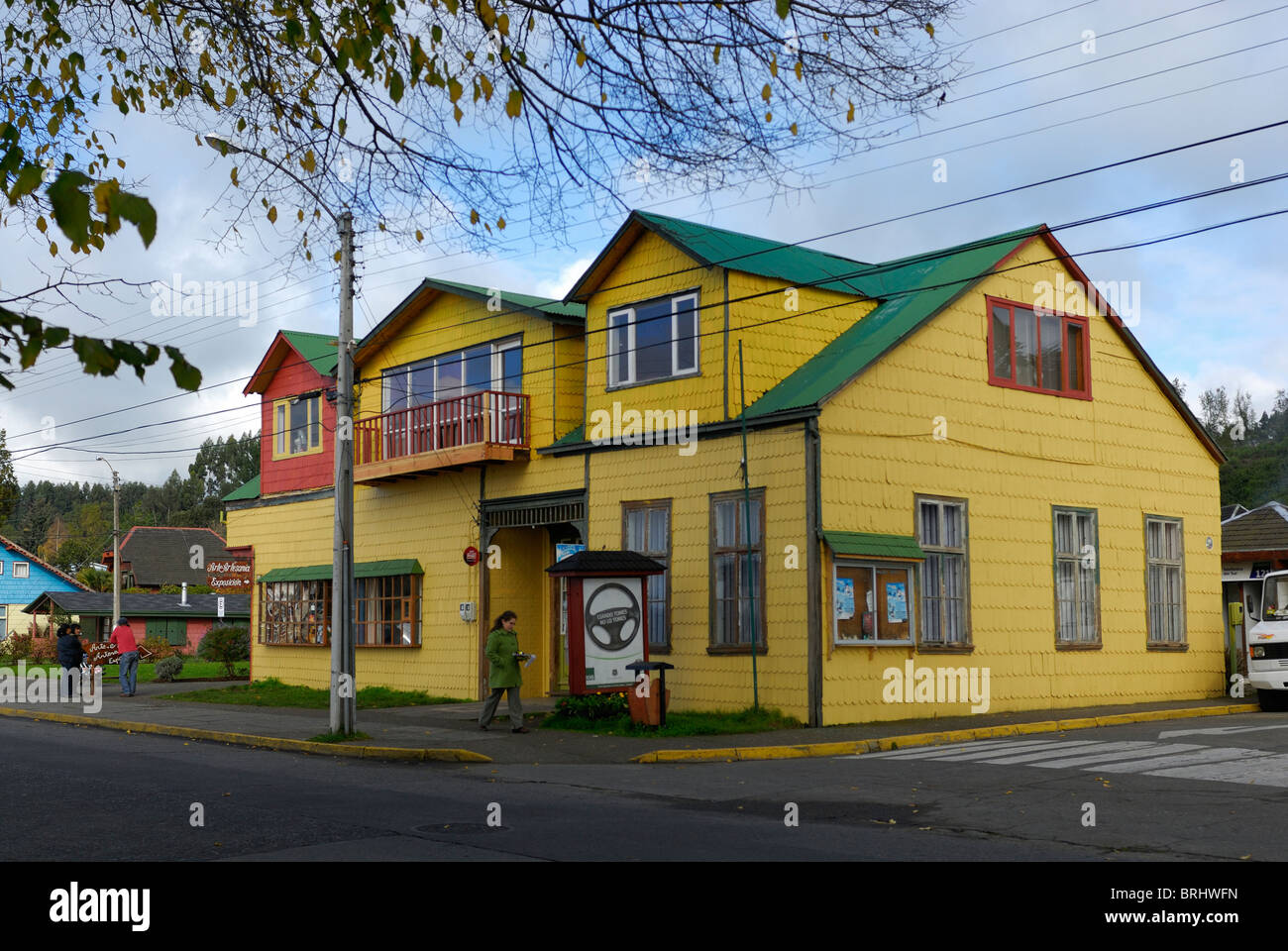General Store on Av Philippi with the typical architecture of Chilean ...
