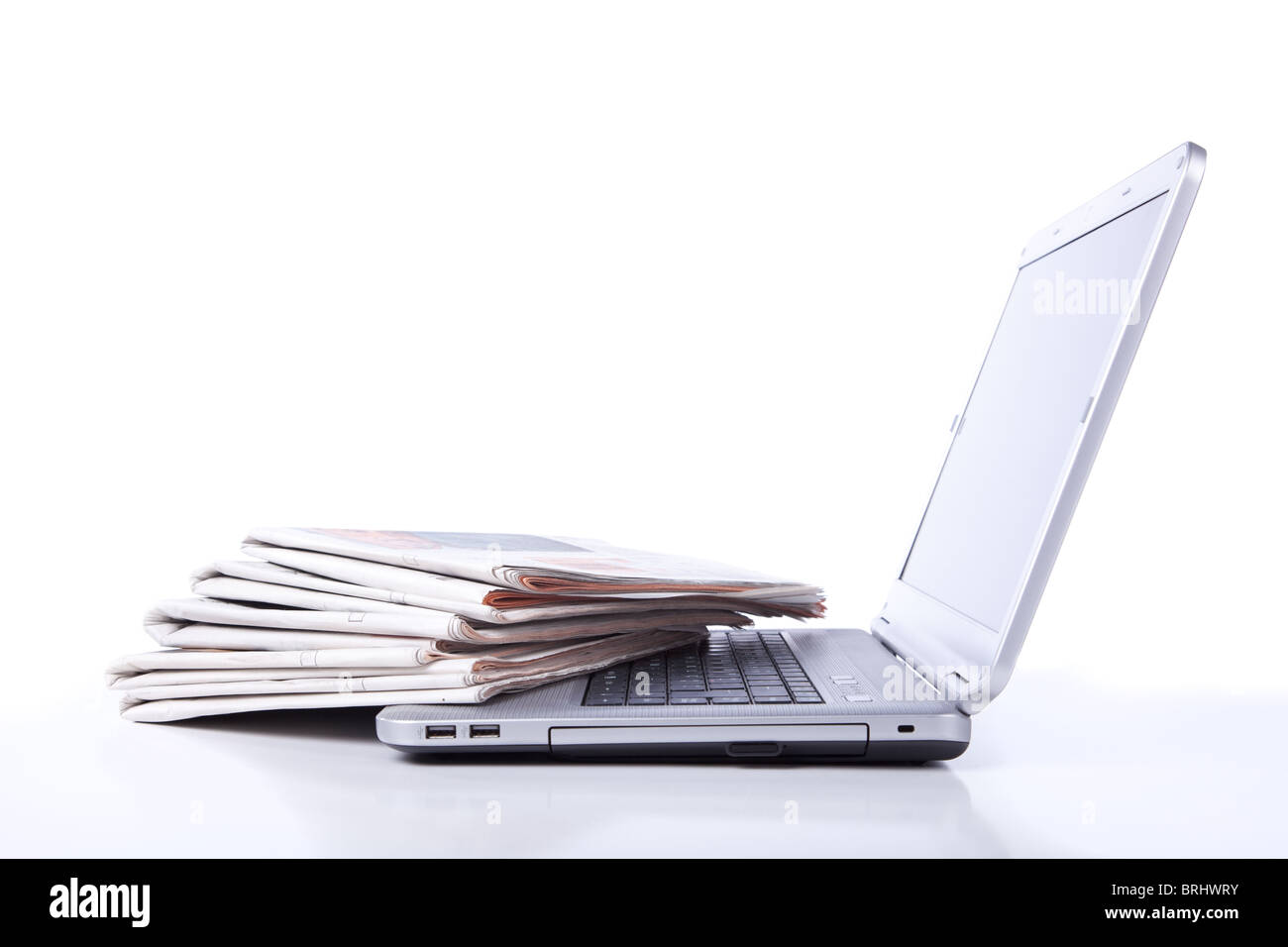 Reading writing laptop newspaper hi-res stock photography and images ...