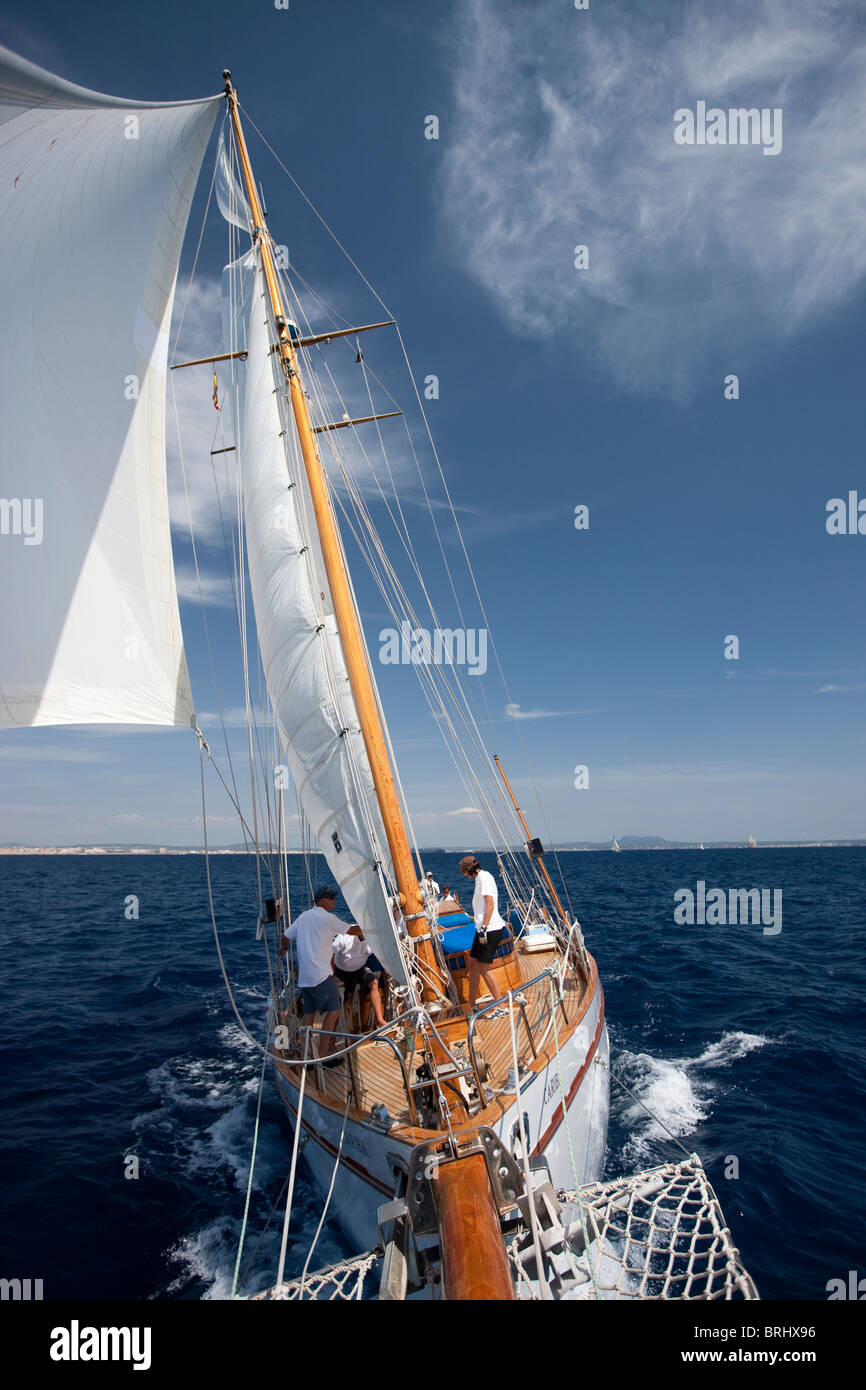 Mallorca classic wooden yacht hi-res stock photography and images - Alamy