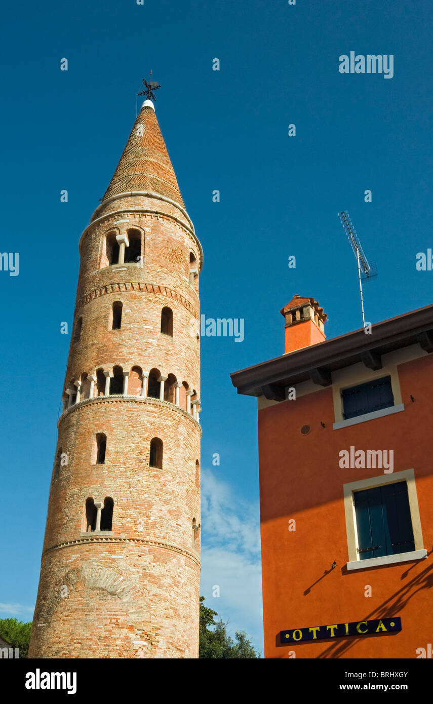 Cylindrical Bell Tower (Campanile) of Romanesque Cathedral of St ...