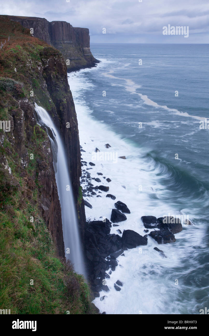 Kilt rock, Cliffside waterfalls on the River Mealt, Isle of Skye ...